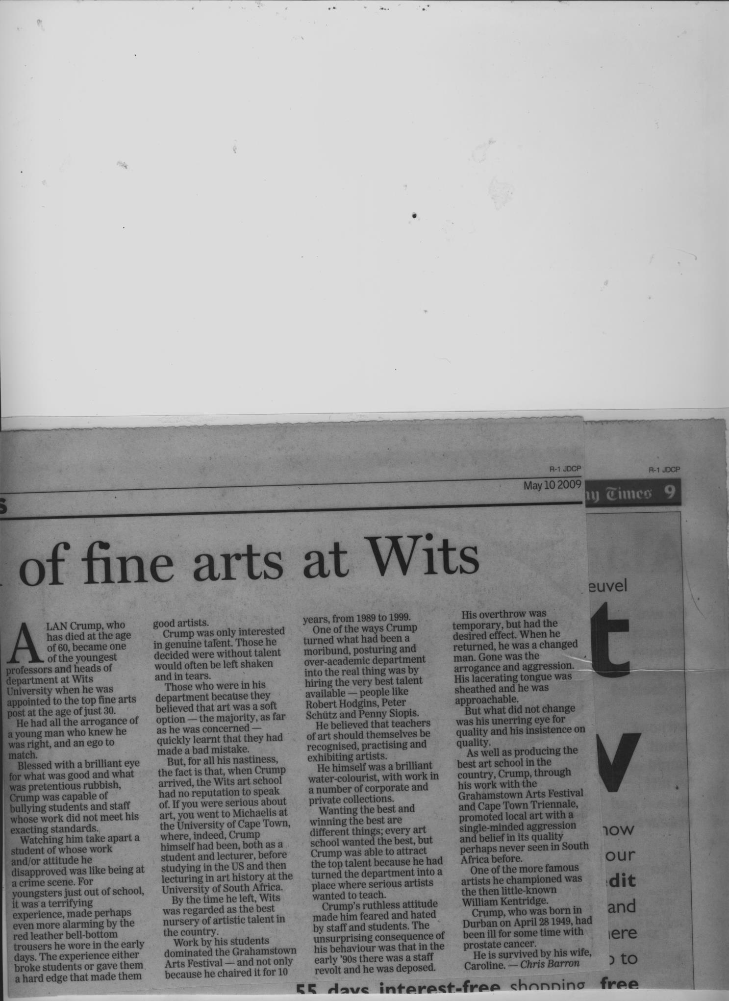 Alan Crump (Deceased), Durban, KwaZulu-Natal