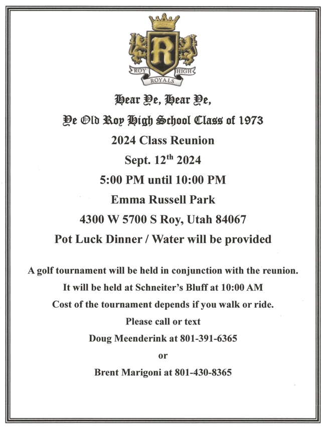 Roy High School Class Of 1973, Roy, UT