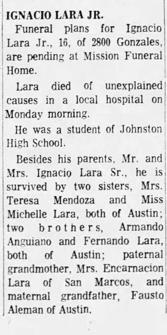 Ike Lara (Deceased), Austin, TX Texas
