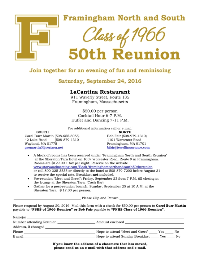 50th Reunion Invitation